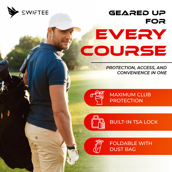 SWIFTEE Premium Golf Travel Bag with Hard Case Top & TSA Lock – 1680D – Swiftee Golf