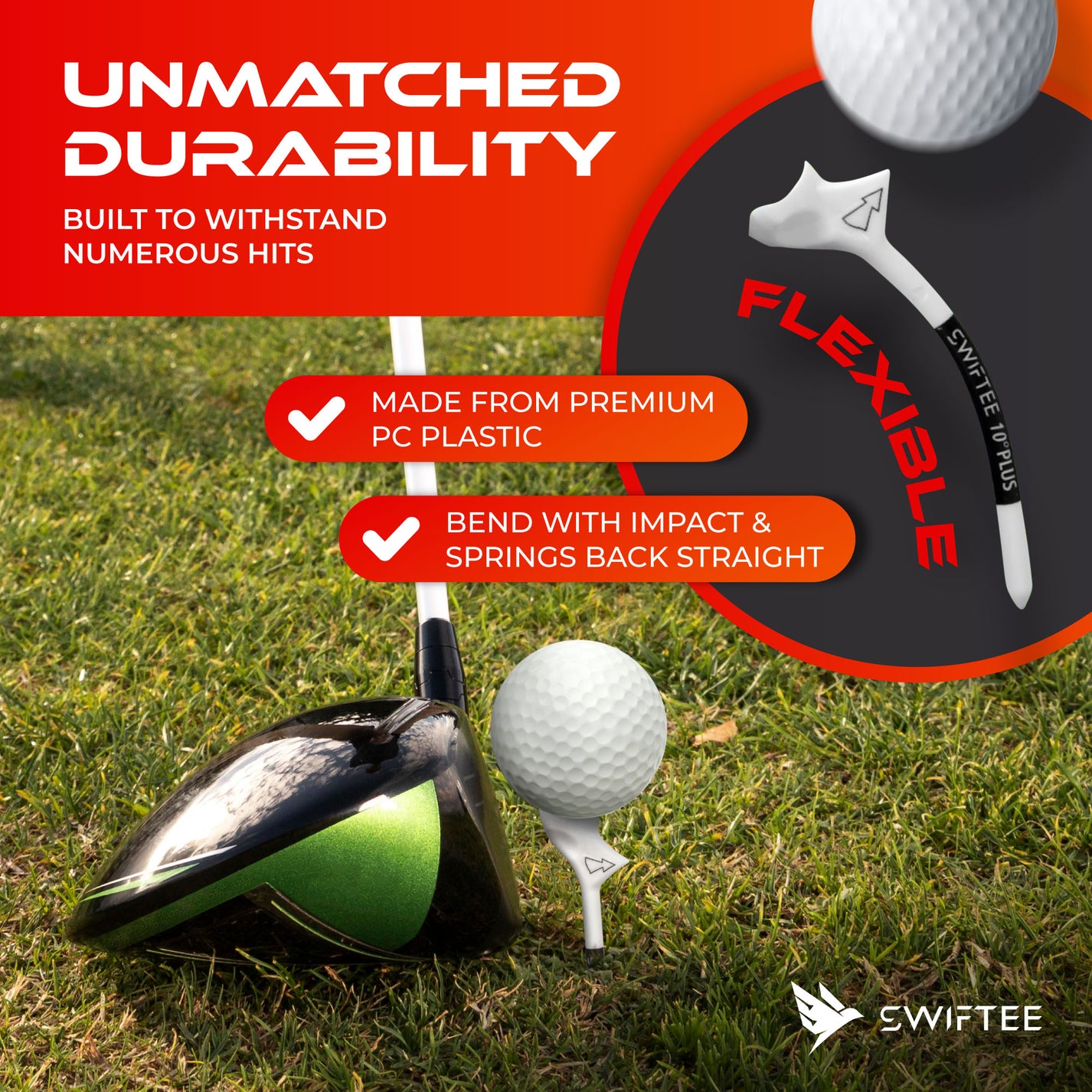 SWIFTEE 10 pack of Black Premium 10 Degree 83mm Golf Tees – Swiftee Golf